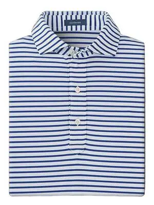 TURTLESON Gus Stripe Performance Polo Navy