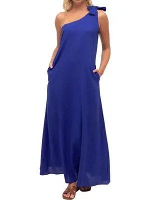 LABEL OF LOVE One Shoulder Maxi Dress - Blue