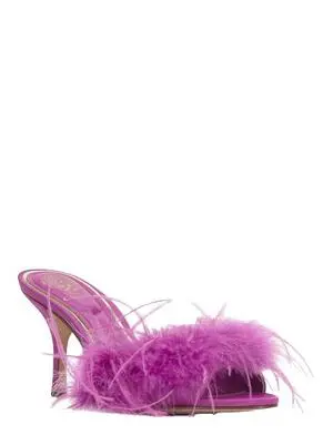 Vince Camuto Faux Feather Slide Sandal - Orchid Blossom