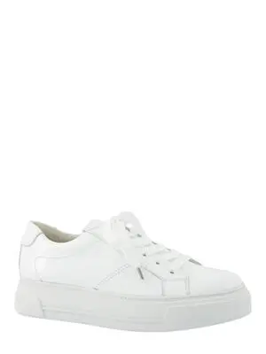 Paul Green Dumont Leather Sneaker - White Crinkled Patent