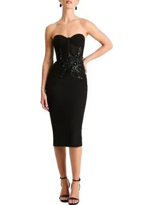 HELSI Hels Stella Sequin Strapless Cocktail Dress - Black