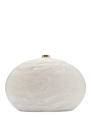 Mango Oval Frame Clutch - Ivory White