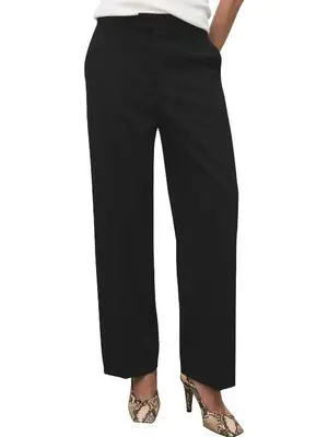 Mango Crop Straight-leg Trousers - Black