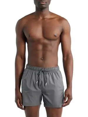 BOSS Side Stripe Swim Trunks - Open Grey