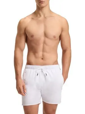 BOSS Side Stripe Swim Trunks - White