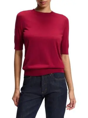 BOSS Farbella Virgin Wool Sweater - Deep Ruby