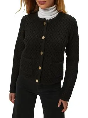 Michael Stars Honeycomb Stitch Cardigan - Black