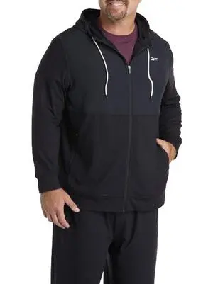 REEBOK 365 Mixed Media Performance Hoodie - Black Solid