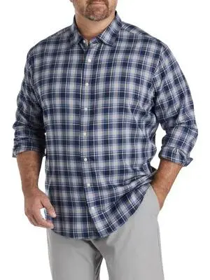 Vineyard Vines Big & Tall Plaid Tech Twill Sport Shirt - Ultimate Grey