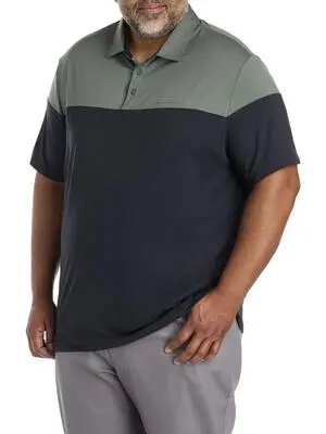 TRAVISMATHEW FIT BY DXL Big & Tall Heater Pro Colorblock Poloshirt - Dark Olive