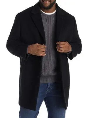 Michael Kors Big & Tall Wool-cashmere Overcoat - Black