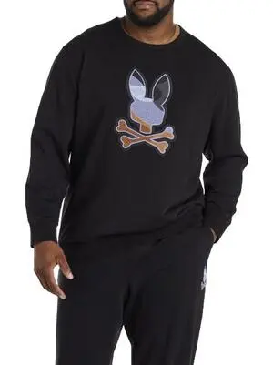 Psycho Bunny Big & Tall Dante Crewneck Sweatshirt - Black
