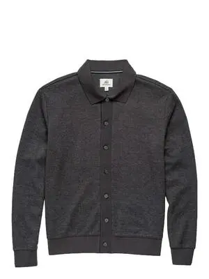 SURFSIDE SUPPLY CO. Wesley Polo Cardigan - Charcoal Heather
