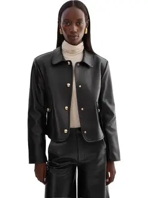 LAMARQUE Francesca Leather Jacket - Black