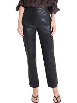 TWP Logan Tapered Ankle Leather Pants - Black
