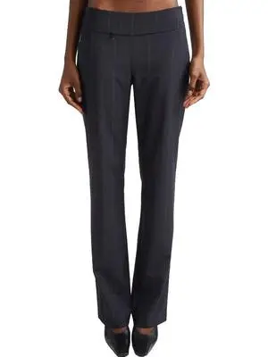 Paloma Wool Saba Pinstripe Low Waist Straight Leg Pants - Blue