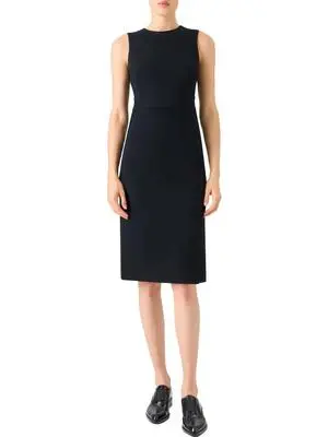 Akris Sleeveless Virgin Wool Sheath Dress - Black