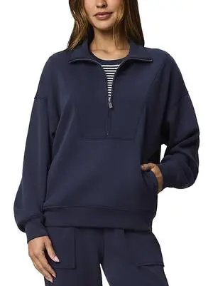 Splendid Scubasoft Quarter Zip Sweatshirt - Navy