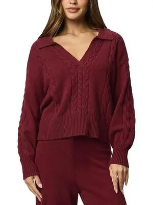 Splendid Jet Set Polo Sweater - Cherry On Top