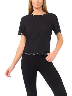 CECE DUPRAZ Embellished Top - Rich Black
