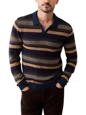 Marine Layer Liam Sweater Polo - Warm Stripe