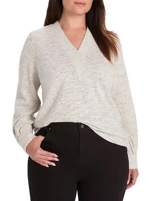 NIC+ZOE Nep Knit Top - Grey Mix