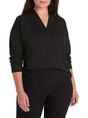 NIC+ZOE Sparkle Stripe Top - Black Mix