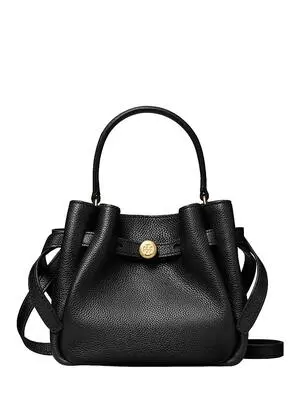 Tory Burch Romy Mini Leather Bucket Bag - Black