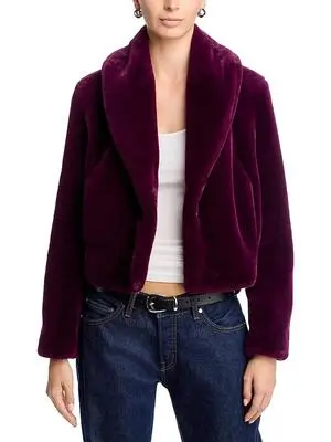 Blanknyc Shawl Collar Faux Fur Coat - Dry Martini