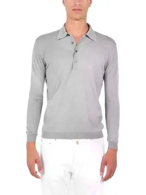 LOW BRAND Long-sleeve Polo Shirt - Grey