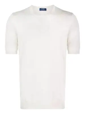 BARBA NAPOLI Knitted Plain T-shirt - Neutrals