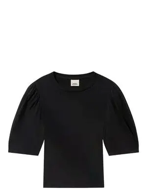 Isabel Marant Maeliss Tee Puff-sleeve T-shirt - Black
