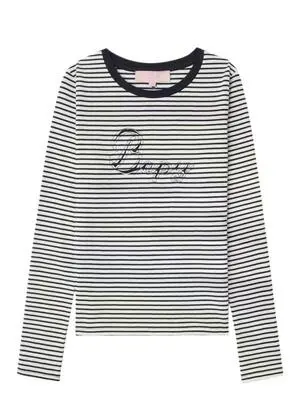 A BATHING APE Striped Logo Top - Neutrals