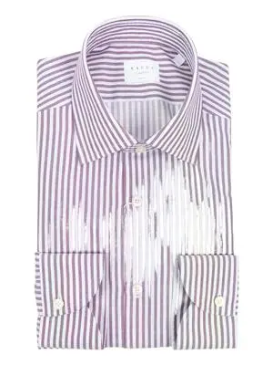 XACUS Striped-pattern Long-sleeve Shirt - White