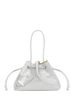 MANSUR GAVRIEL Metallic Suede Drawstring Pouchette - Silver