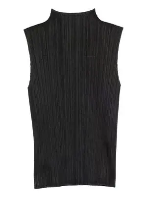 ISSEY MIYAKE Pleated High-Neck Top