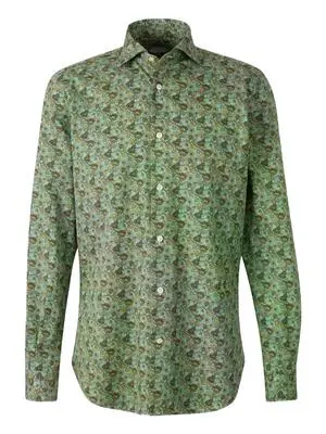 VINCENZO DI RUGGIERO Buttoned Floral-print Shirt - Green