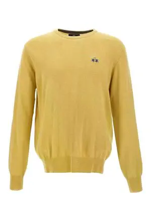 LA MARTINA Embroidered-logo Ribbed Sweater - Yellow