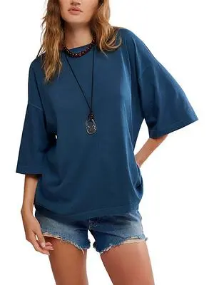 Free People Oversized Tee - Varsity Navy