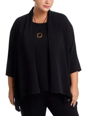 Caroline Rose Side Fall Cardigan - Black