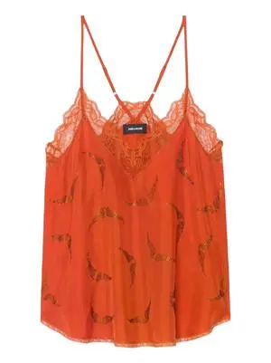 Zadig&Voltaire Christy Lace Strass Top - Orange