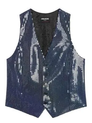 Zadig&Voltaire Sequin Embellished Waistcoat - Blue