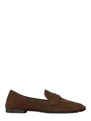 Tory Burch Suede Ballet Loafers - Brown