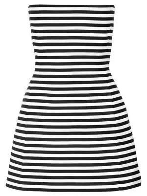 IOANA CIOLACU Striped Strapless A-Line Mini Dress