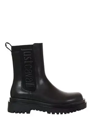 Just Cavalli Logo-detail Platform Boots - Black