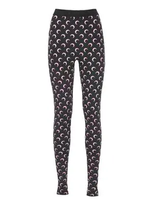 MARINE SERRE Fuseaux Moon-printed Leggings - Black