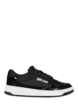 Just Cavalli Snakeskin Panelled Sneakers - Black