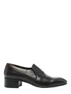 Husbands Heeled Leather Loafers - Brown