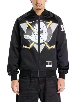 Mitchell & Ness 1992 Nhl Ducks Teemu Selänne Bomber Jacket - Black