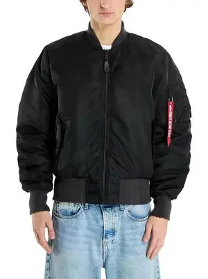Alpha Industries Ma-1 Distressed Bomber Jacket - Black
